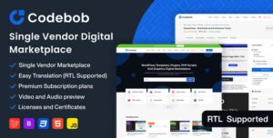 Codebob v1.1 Nulled - Single-Vendor Digital Marketplace (SAAS Ready) PHP Script