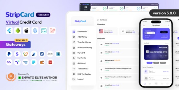StripCard v3.8.0 Nulled - Virtual Credit Card Full Solution App Source - Nulled PHP Scripts
