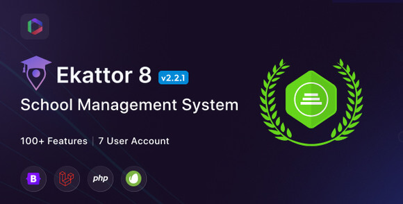 Ekattor 8 v2.2.1 Nulled - School Management System (SAAS) PHP Script