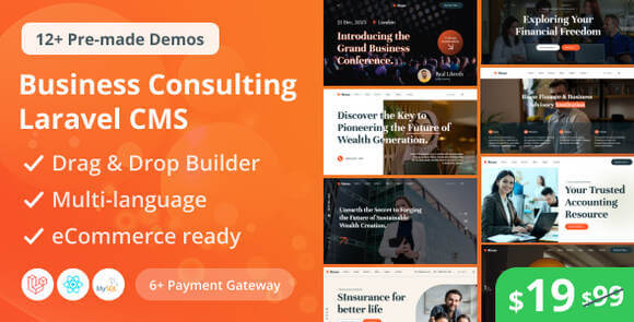 Bione v2.0 Nulled - Business Consulting Laravel CMS with Live Page Builder Script