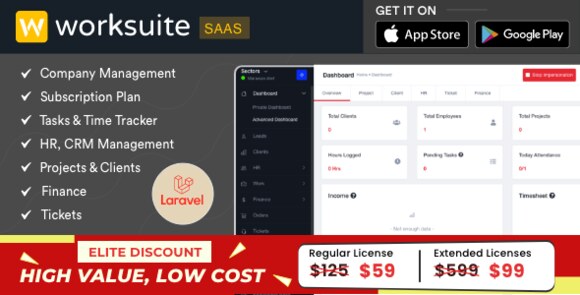 Worksuite SaaS v5.4.92 Nulled - Project Management System Script