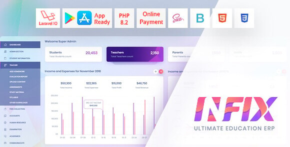 InfixEdu School v9.0.3 Nulled - School Management System Software + Modules