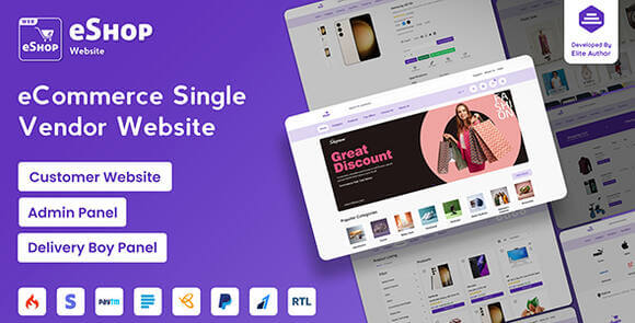 eShop Web v4.4.4 Nulled - eCommerce Single Vendor Website Script