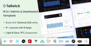 Tailwick v2.0 - Tailwind, React, Next.js, Angular, Vue Nuxt, Laravel, Rails Admin Dashboard HTML ...